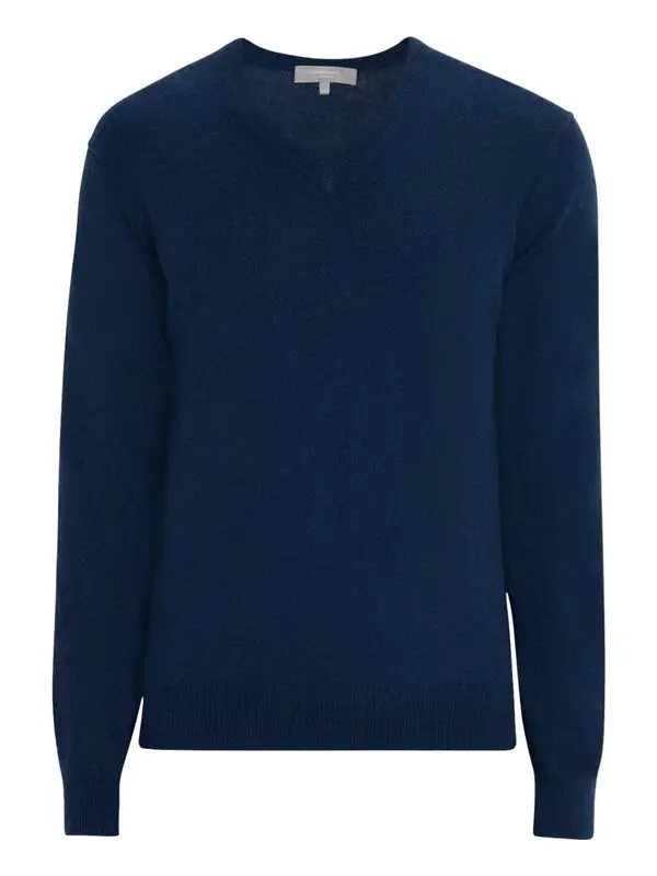 Neiman Marcus Cashmere V-neck Pullover - Marine