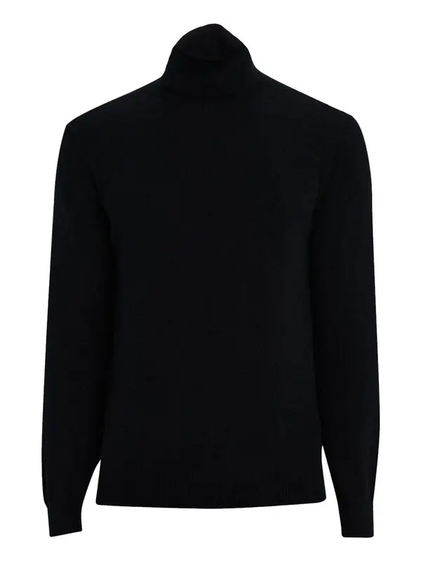Neiman Marcus Cashmere Turtleneck Pullover Sweater - Black