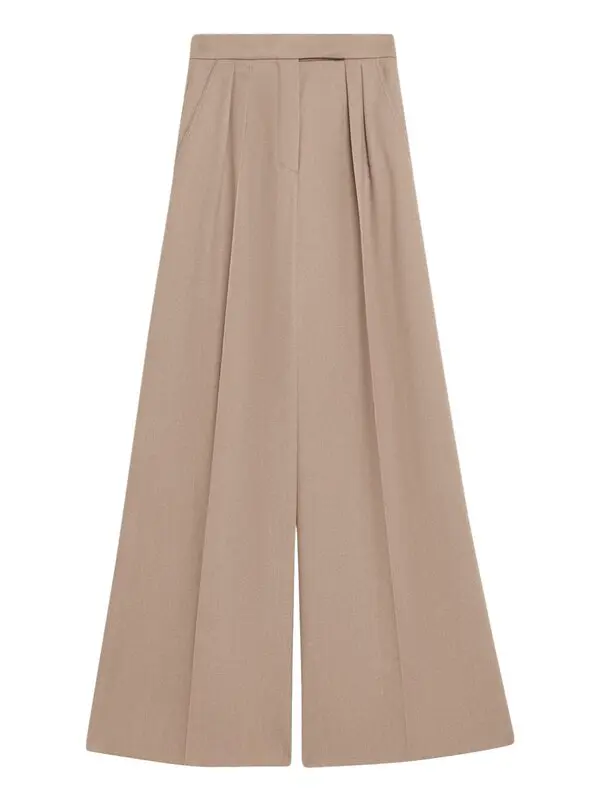 Max Mara Baden Pleated Wide-leg Wool Trousers - Brown