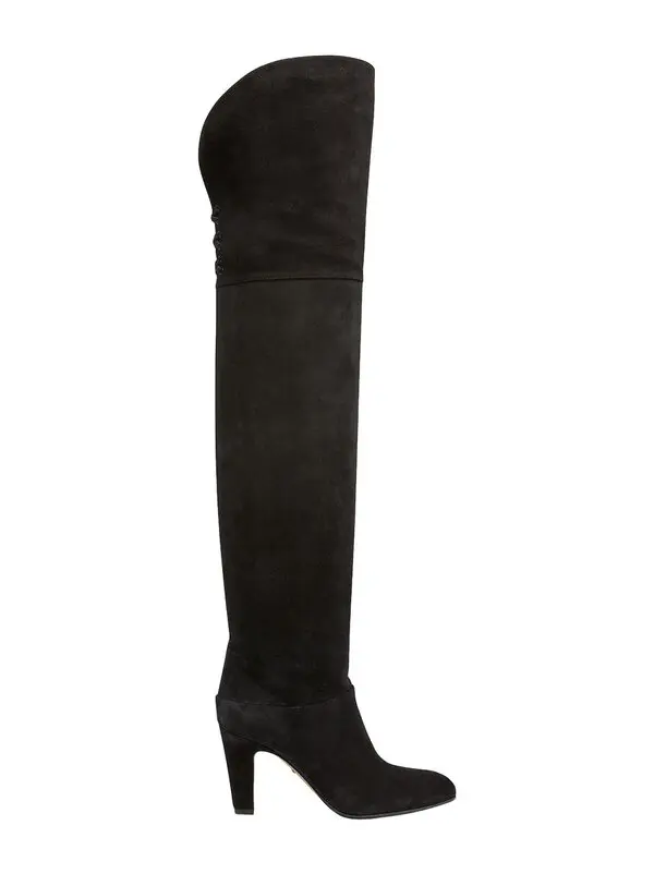 Chloé Eve Suede Over-the-knee Boots - Black