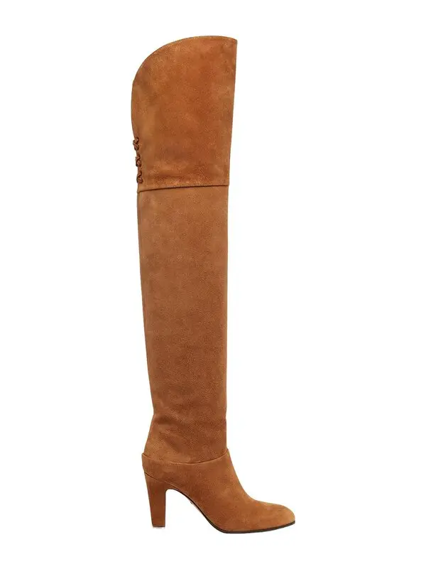 Chloé Eve Suede Over-the-knee Boots - Pure Brown