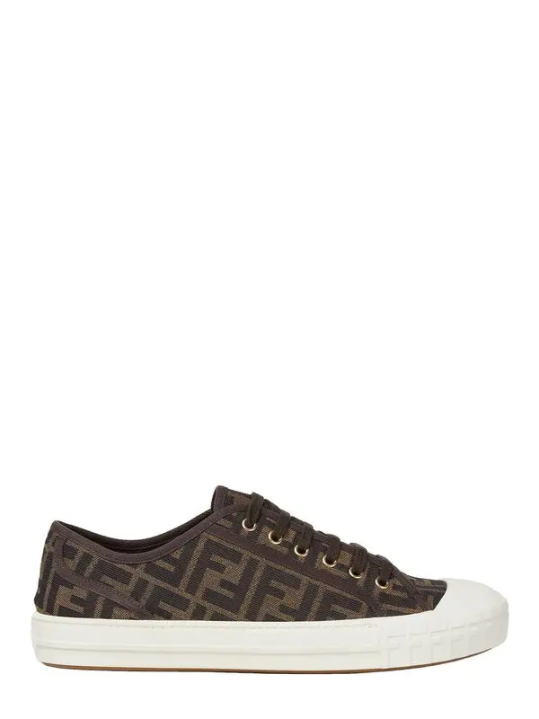 Fendi Domino Jacquard Sneakers - Brown