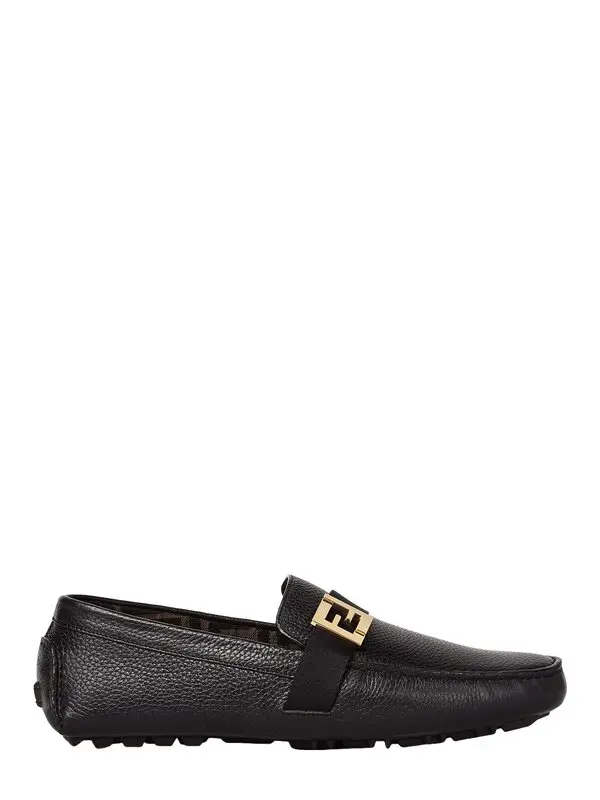 Fendi Ff Squared Driving Loafers - Black