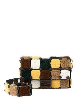 Fendi Baguette Shearling Bag - Multicolour