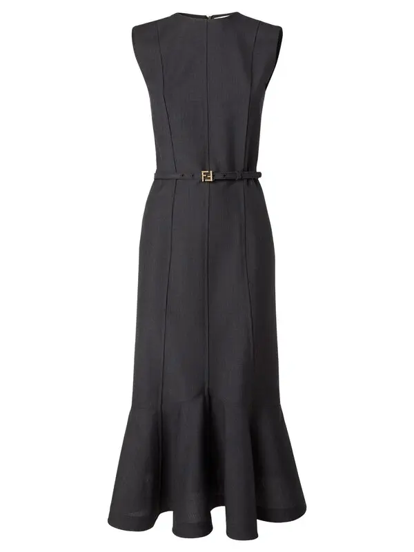 Fendi - Midi Dress With Peplum Detail