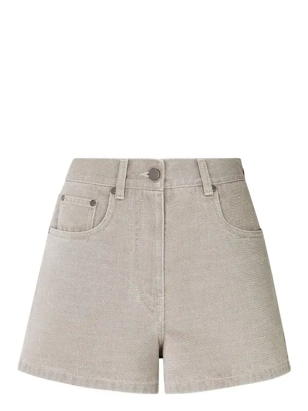 Fendi Flared Denim Shorts - Grey