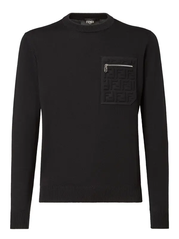 Fendi Long-sleeved Crew-neck Jumper - Black