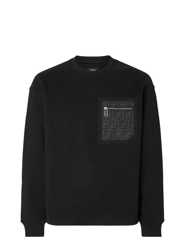 Fendi Long-sleeved Crew-neck Sweatshirt - Black