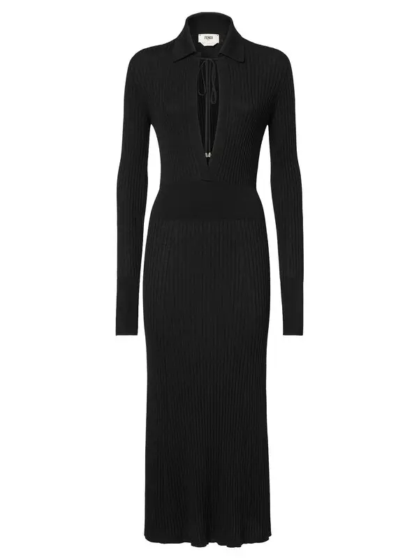 Fendi Fitted Midi Dress - Black