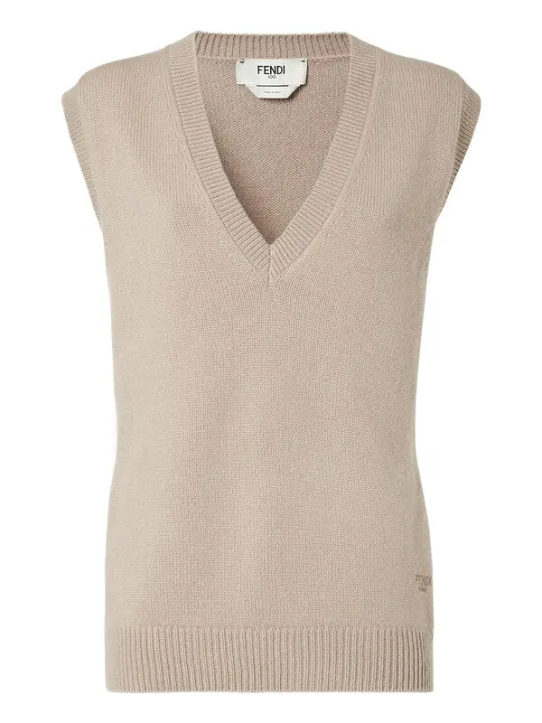 Fendi Cashmere Knit Gilet - Grey