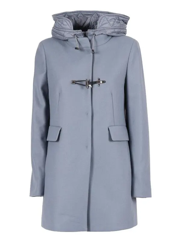 FAY Toggle Nylon Coat - Blue