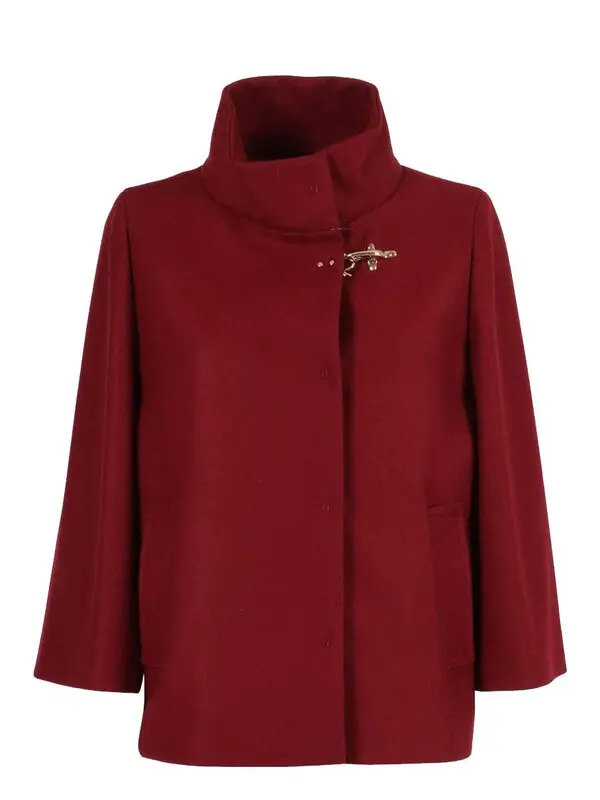 FAY Lined Cape With Hook - Red