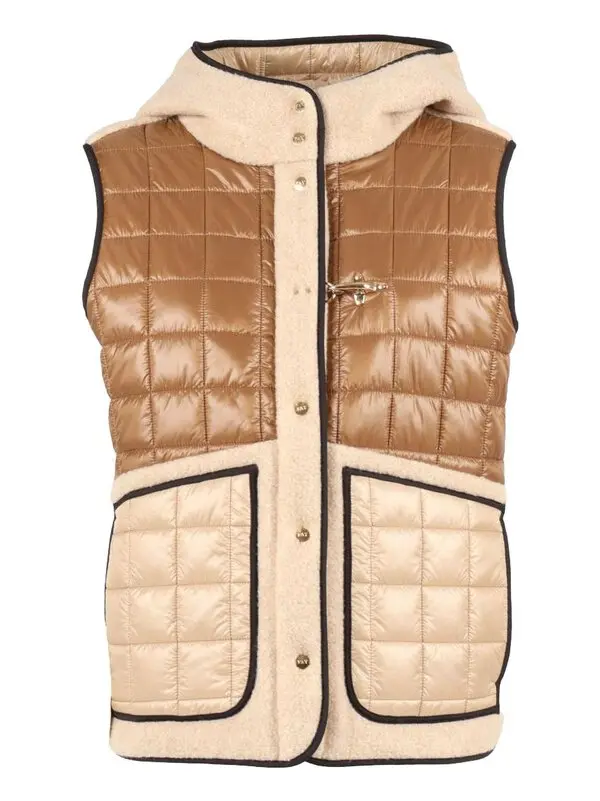 FAY Quilted Padded Vest - Beige