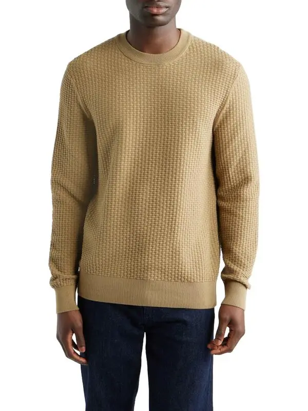 BOSS Imberto Textured Sweater - Dark Beige