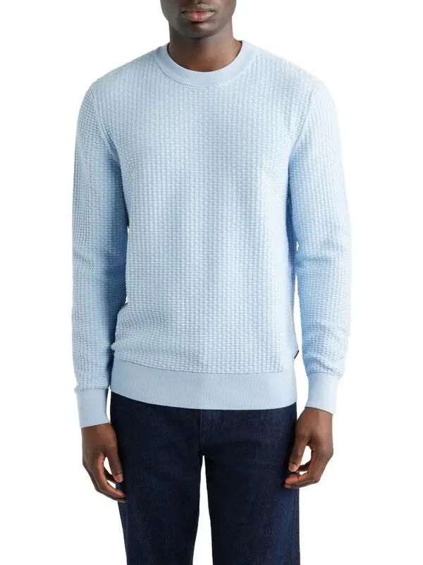 BOSS Imberto Textured Sweater - Light Pastle Blue