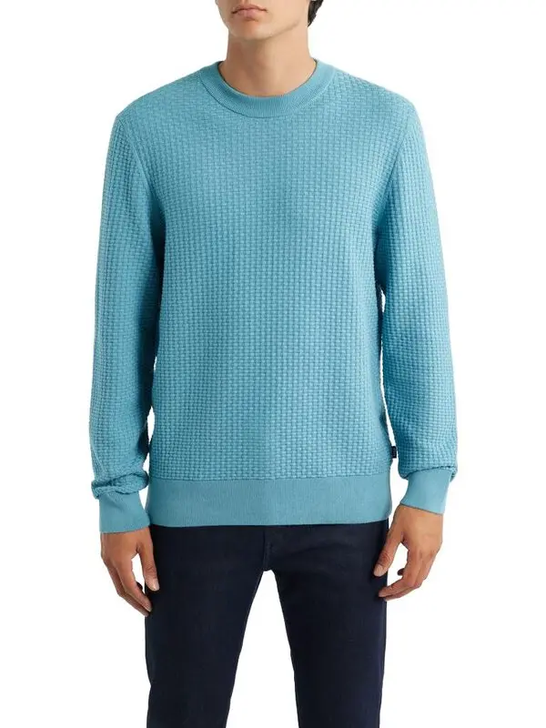 BOSS Imberto Textured Sweater - Light/pastel Blue