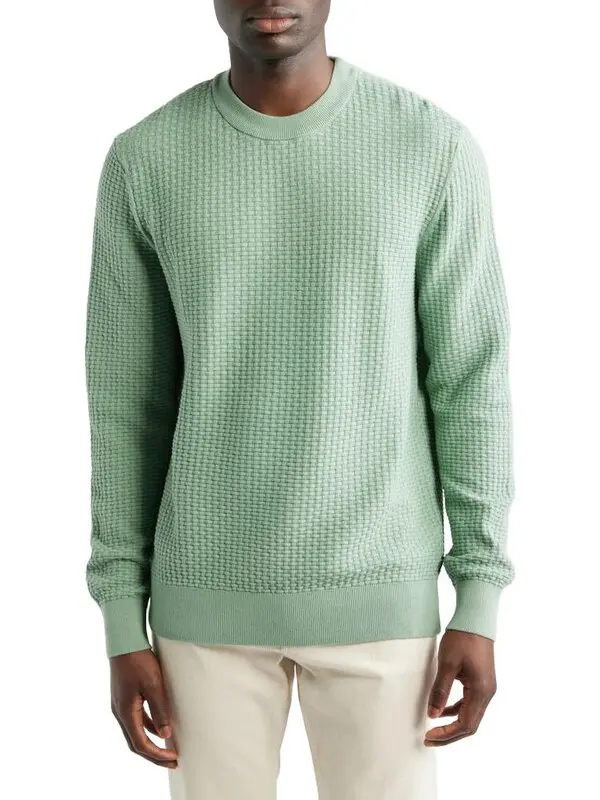 BOSS Imberto Textured Sweater - Open Green