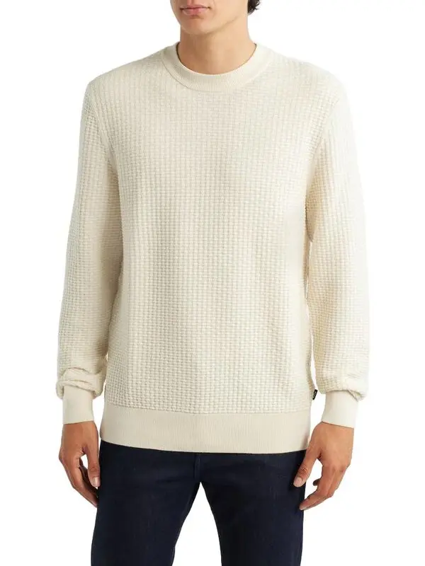 Hugo Boss Imberto Textured Sweater - Open White