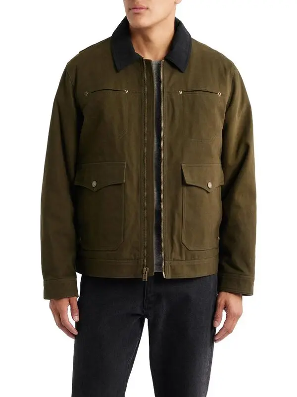 Pendleton Cotton-canvas Coat With Wool-blend Lining - Dark Olive
