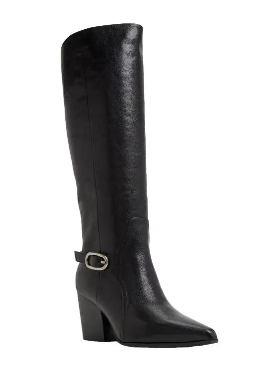 Aldo Knee High Leather Boot - Black