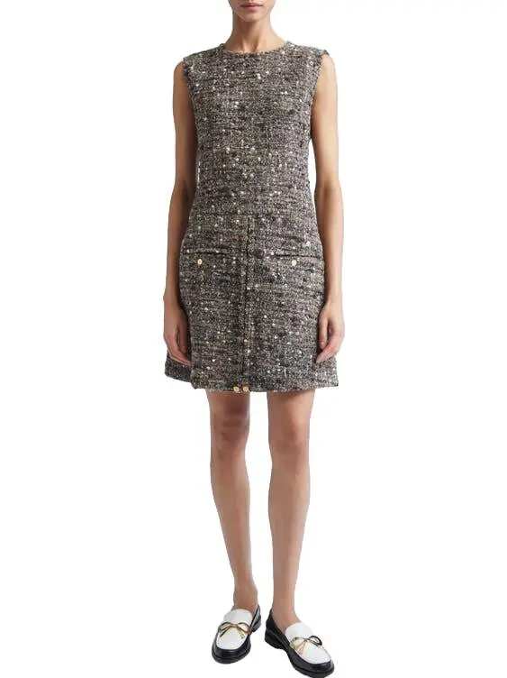 Giambattista Valli Sleeveless Bouclé Minidress - Brown/black