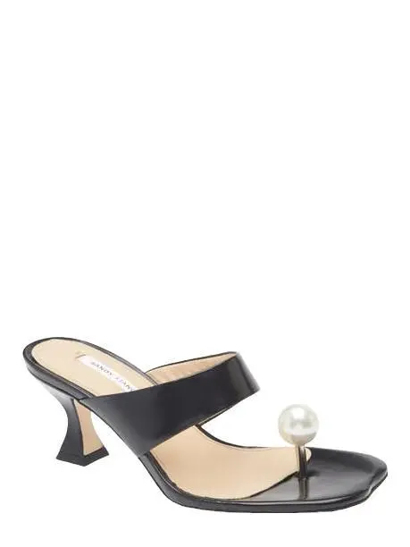 Sandy Liang Pearl Slide Sandal - Black