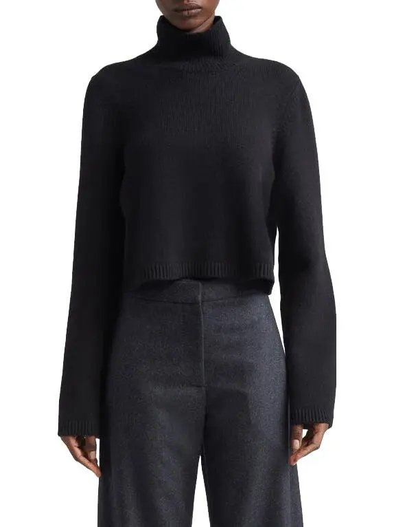 Alaïa Cashmere And Wool-blend Turtleneck Sweater - Noir Alaia