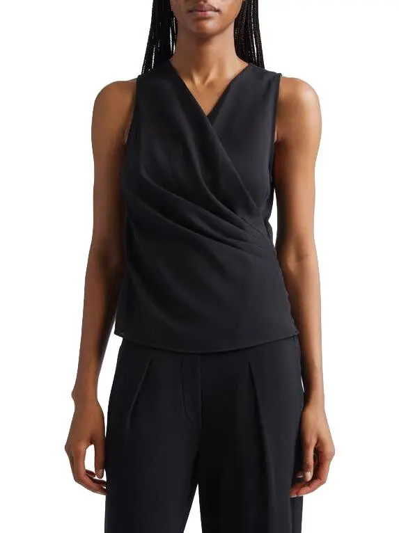 Emporio Armani Faux Wrap Shell - Solid Black