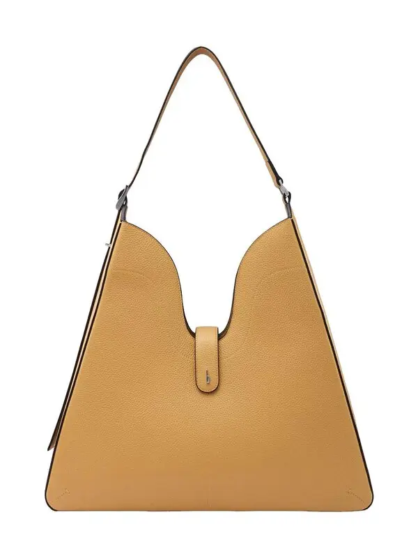 BEHNO Melina Nappa Leather Shoulder Bag - Bisque