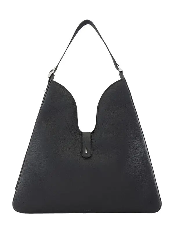 BEHNO Melina Nappa Leather Shoulder Bag - Black