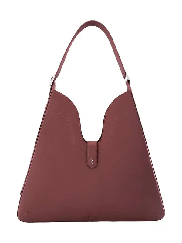 BEHNO Melina Nappa Leather Shoulder Bag - Brick