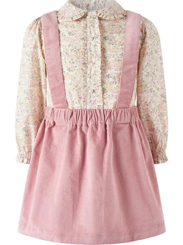 RACHEL RILEY Floral Blouse And Cord Pinafore Set - Pink