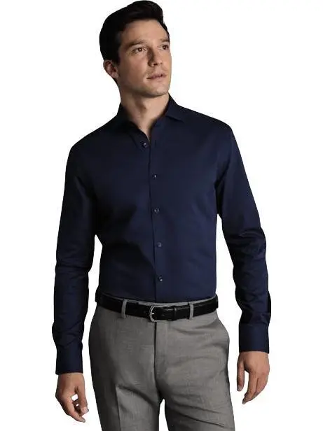 CHARLES TYRWHITT Non-iron Stretch Poplin Shirt - Royal Blue