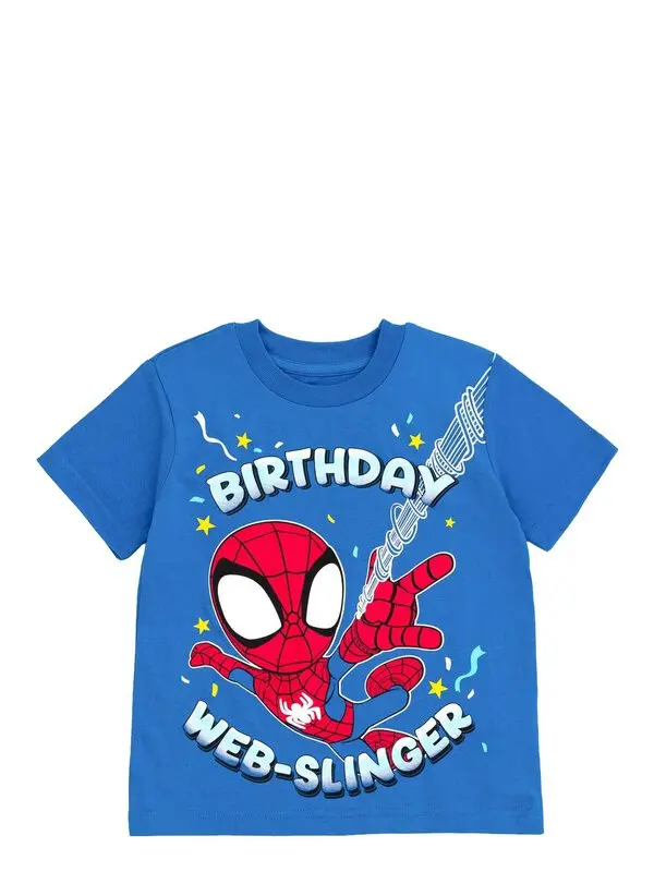 MARVEL Spider-man Birthday T-shirt - Blue/ Spiderman