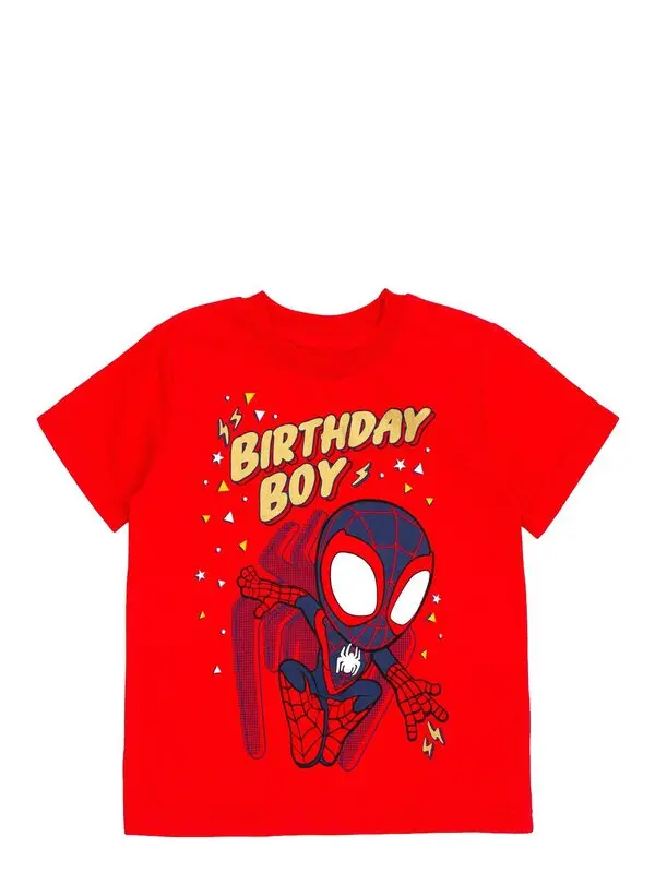 MARVEL Spider-man Birthday T-shirt - Red/ Miles Morales