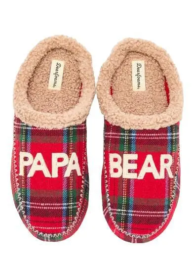 DEARFOAMS Papa Bear Clog Slipper - Plaid