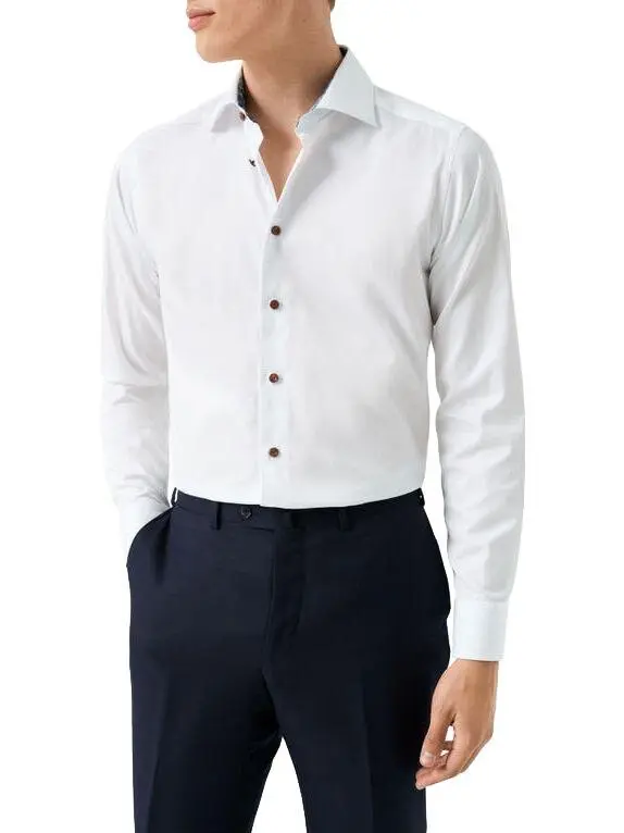 Eton Slim Fit Cotton Dress Shirt - White