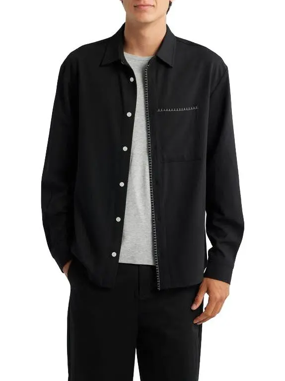 KROST Blanket Stitch Button-up Shirt - Black