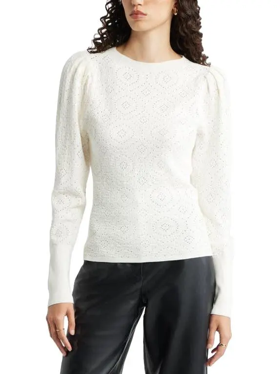 Nordstrom Lacy Open Stitch Sweater - Ivory Tofu