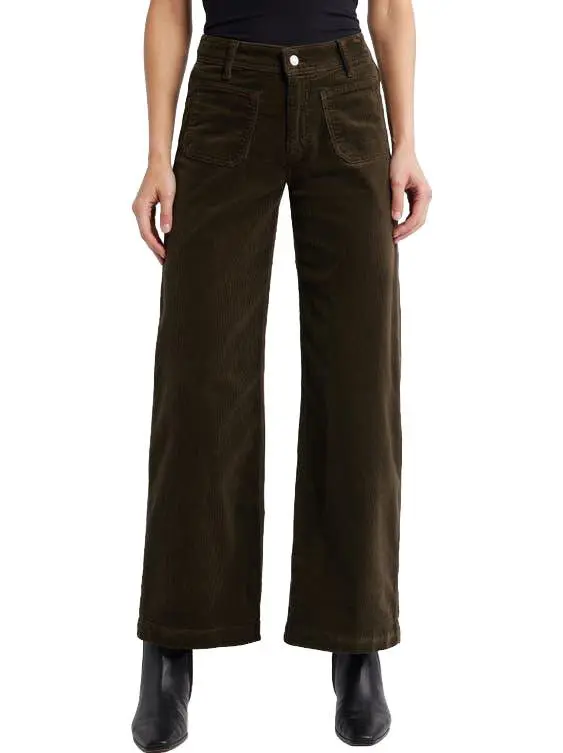 MAVI Paloma Marine Patch Pocket Corduroy Wide Leg Pants - Dollar Bill Cord