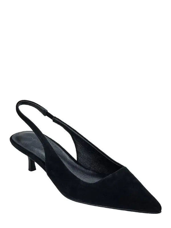 Yosi Samra Delilah Slingback Kitten Heel Pumps - Black