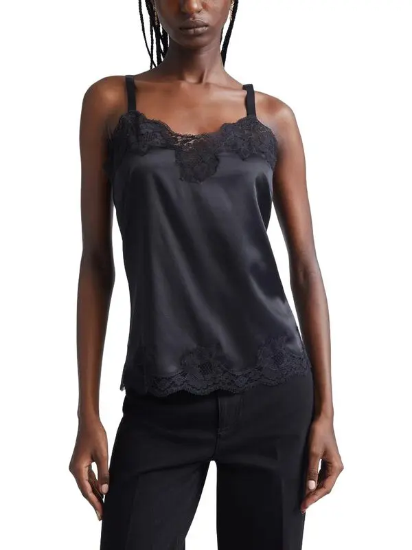 Dolce & Gabbana Satin & Lace Camisole - Nero