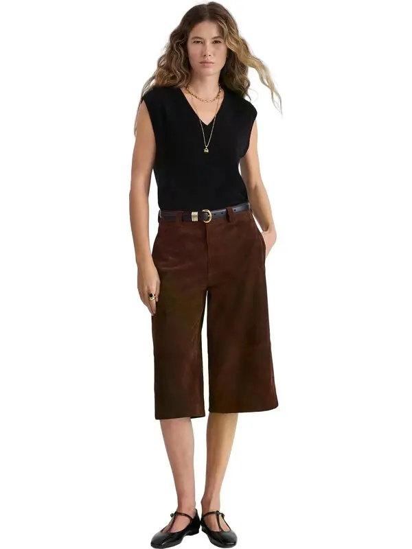 Madewell Suede Culottes - Dark Roast Suede
