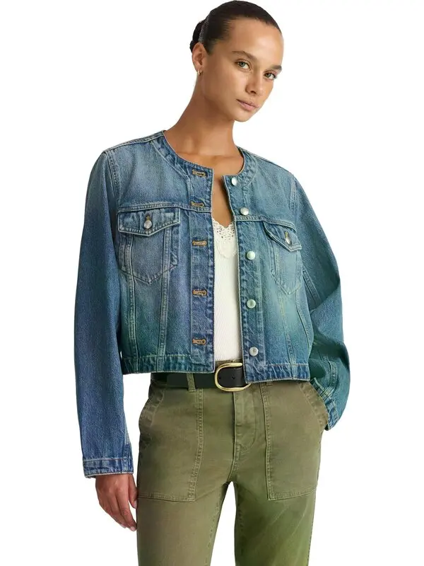 Madewell Denim Cocoon-sleeve Cropped Jacket - Bouvier Wash
