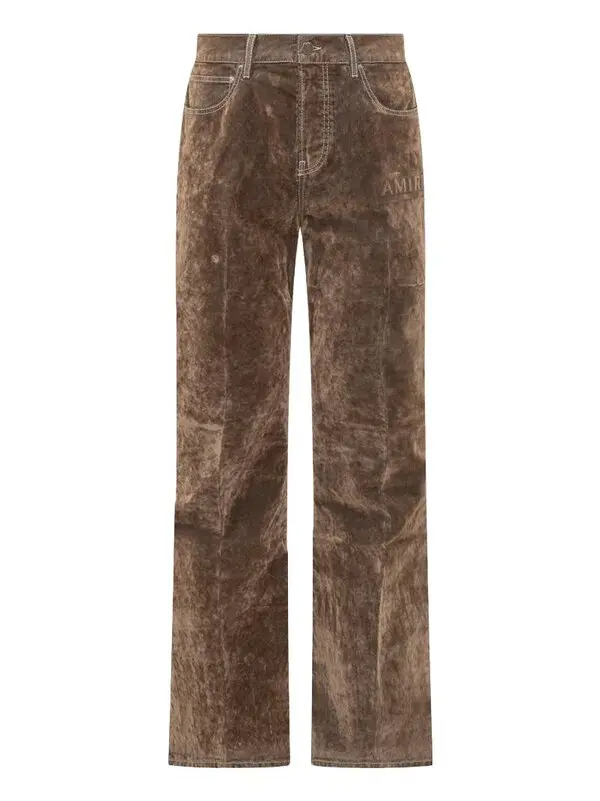 Amiri Velvet Straight Leg Pants - Brown