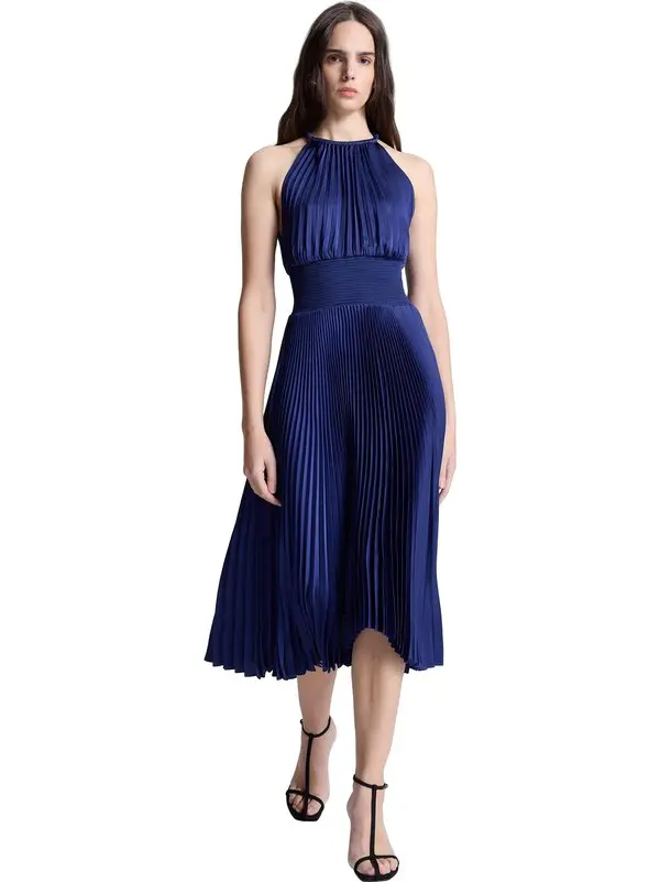 A.L.C. Renzo Ii Pleated Dress - Riviera