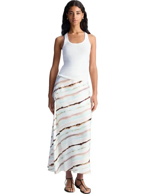 A.L.C. Rita Striped Midi Skirt - Mint Multi