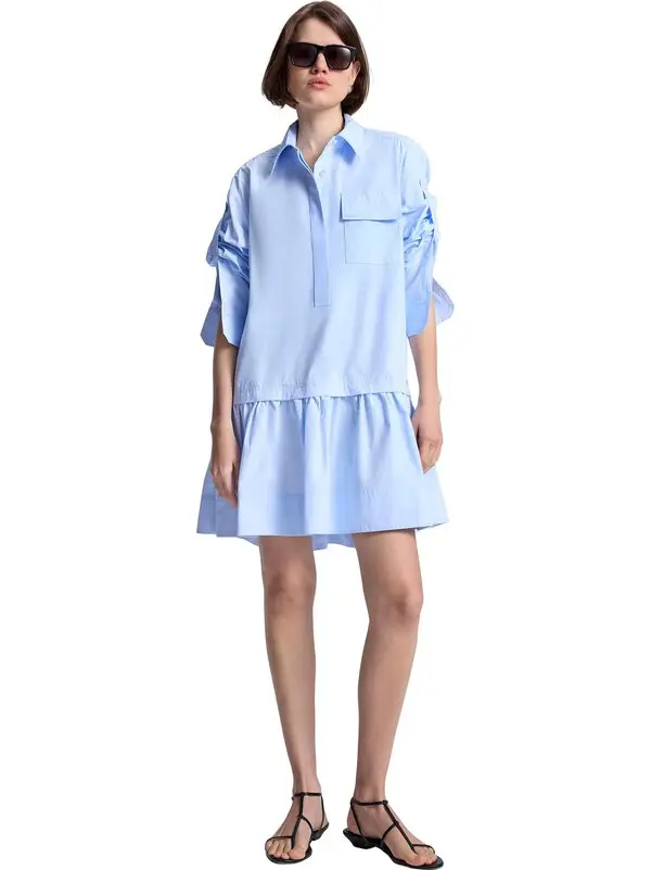 A.L.C. Brooke Cotton Mini Shirtdress - Sky Blue