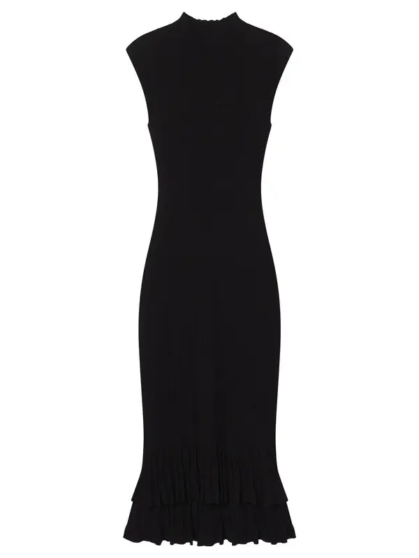 A.L.C. Kennedy Fine Cotton Knit Midi Dress - Black