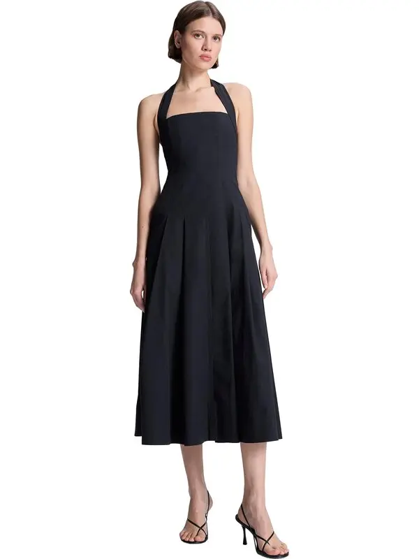 A.L.C. Natalie Stretch Cotton Midi Dress - Black